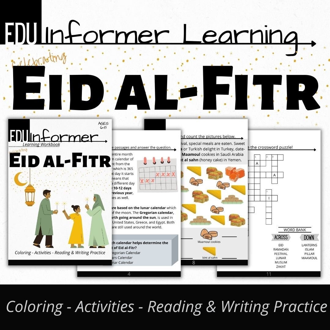 Celebrating Eid Al-fitr, Printable and Digital Workbook, Homeschool and ...