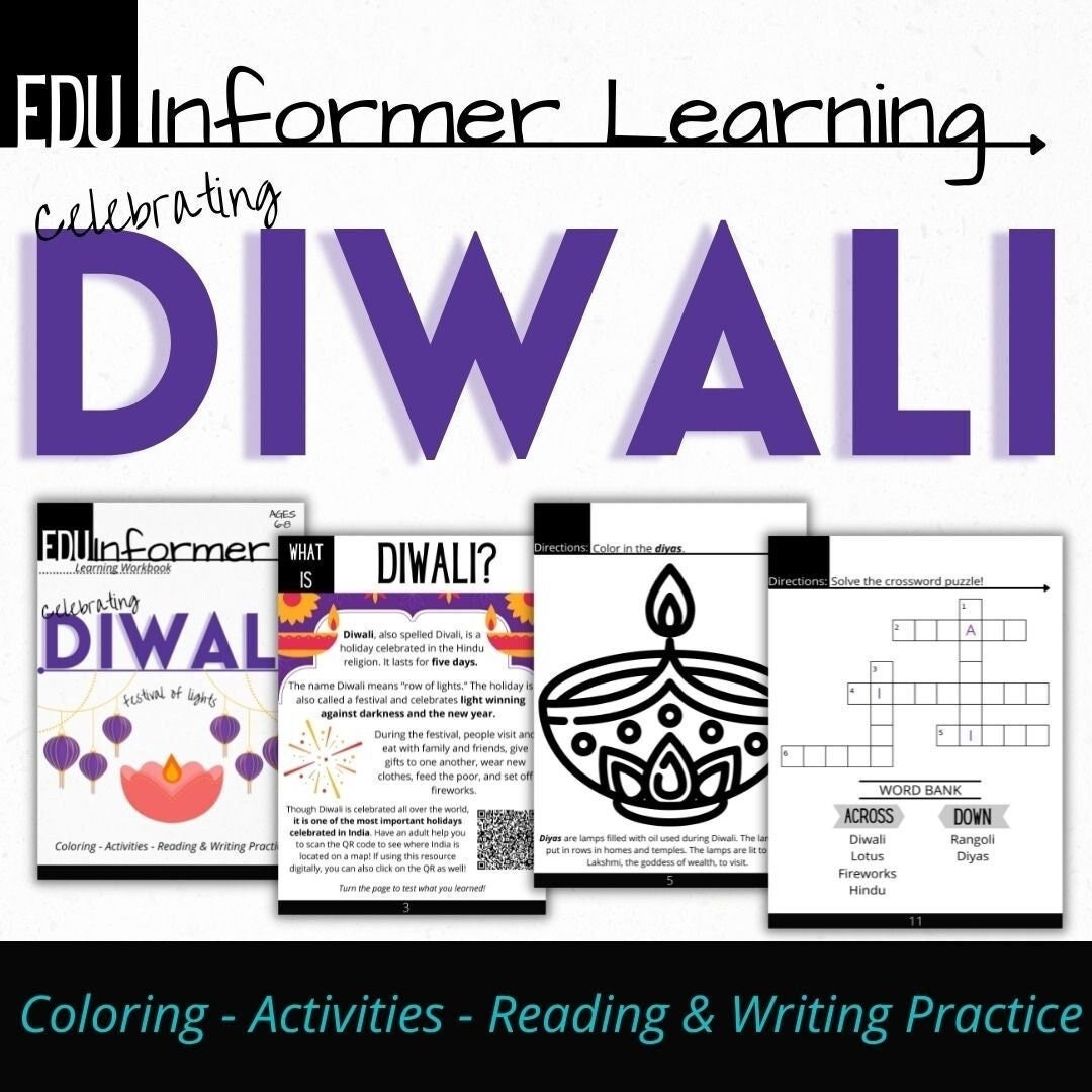 Celebrating Diwali, Printable and Digital Workbook, Homeschool and ...