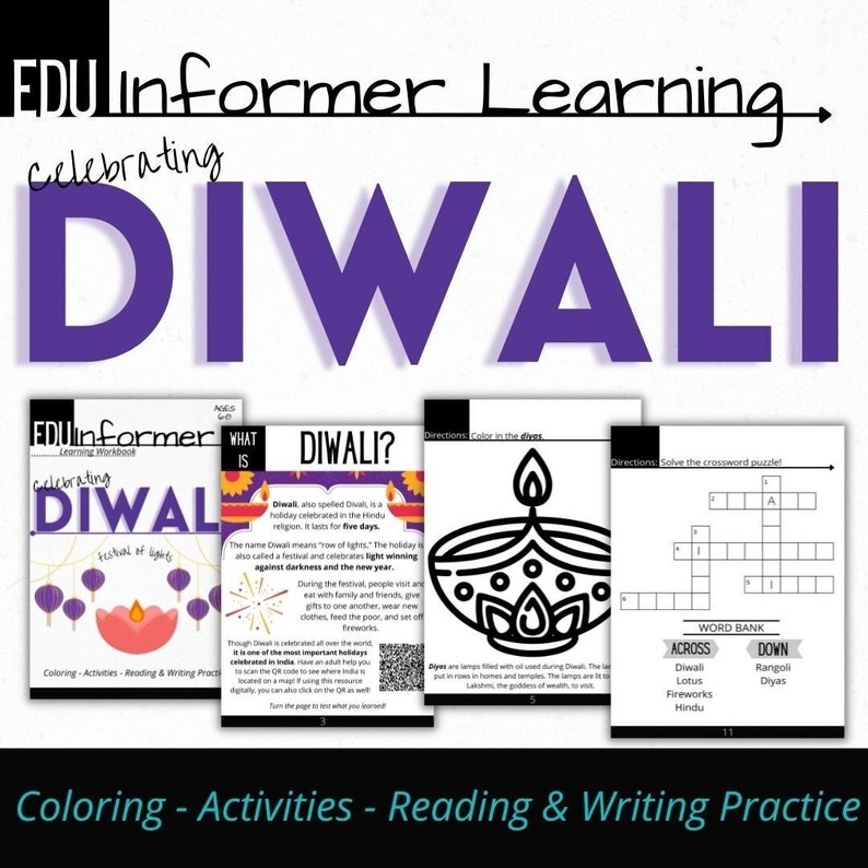 Celebrating Diwali, Printable and Digital Workbook, Homeschool and ...