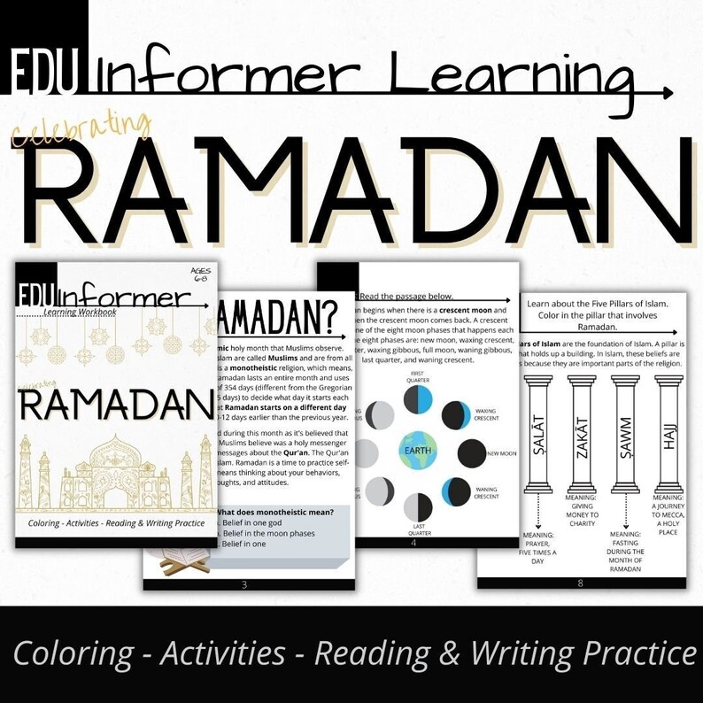 Celebrating Ramadan, Printable and Digital Workbook, Homeschool and ...