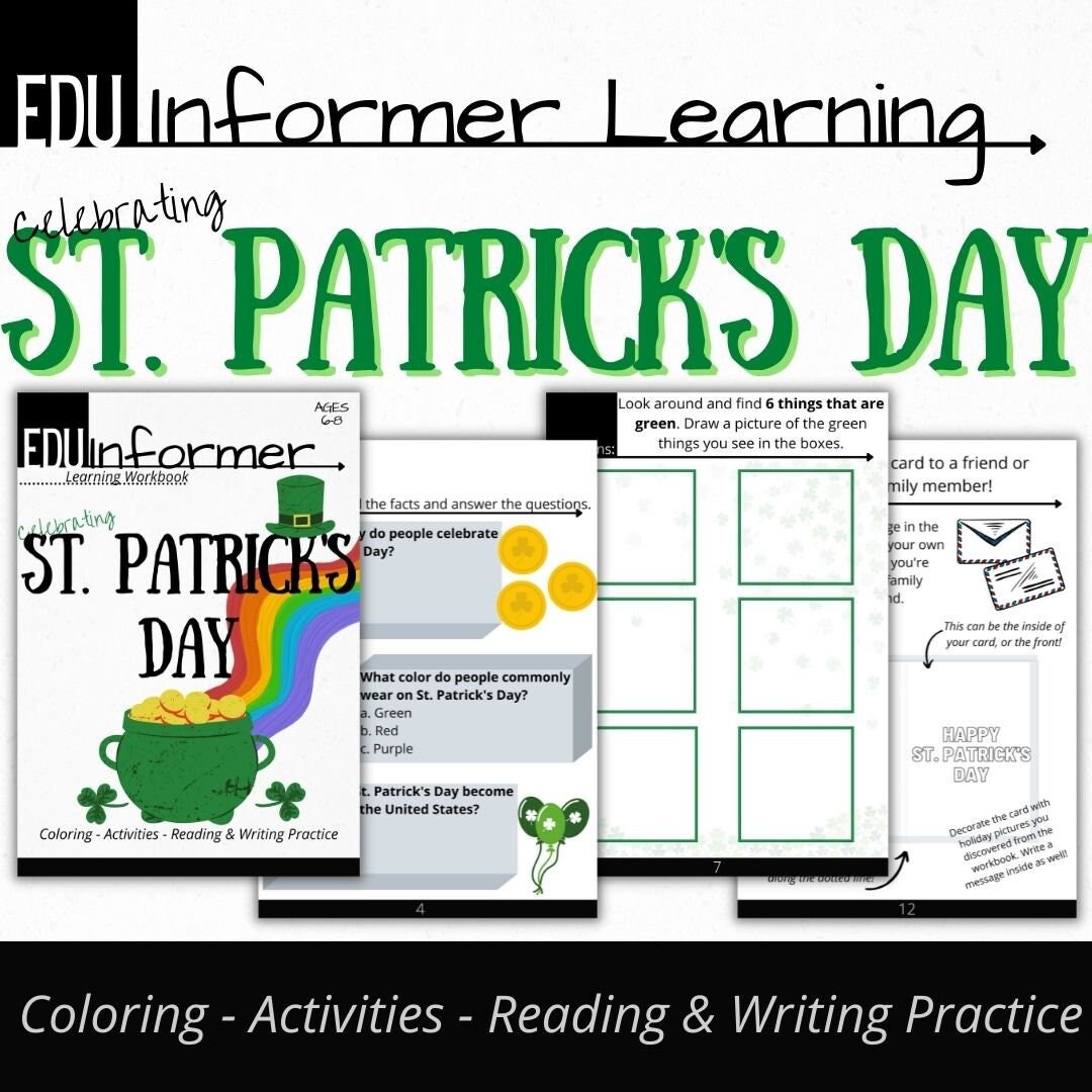 Celebrating St. Patrick's Day, Printable and Digital Workbook ...