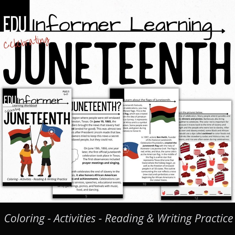 Celebrating Juneteenth, Printable and Digital Workbook, Homeschool and ...