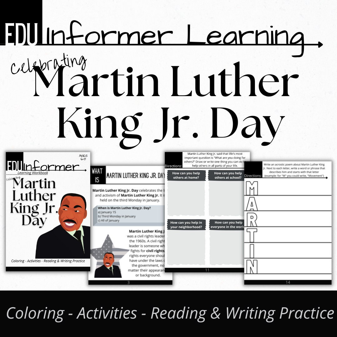 Celebrating Martin Luther King Jr. Day, Printable and Digital Workbook ...