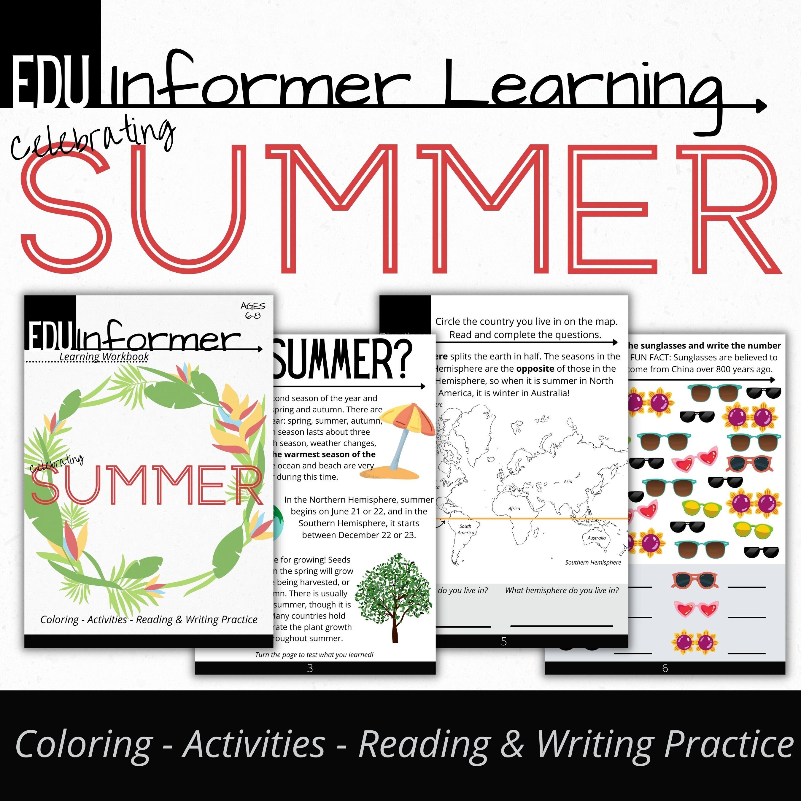Celebrating Summer, Printable and Digital Workbook, Homeschool and ...