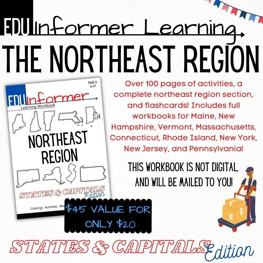 States and Capitals: the Northeast Region Hands-on Physical Workbook ...