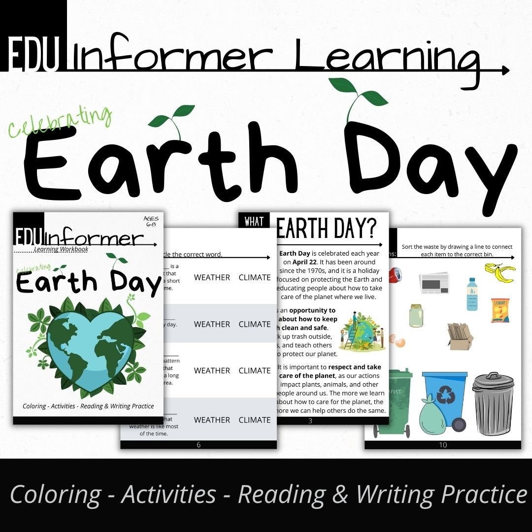 Celebrating Earth Day, Printable and Digital Workbook, Homeschool and ...