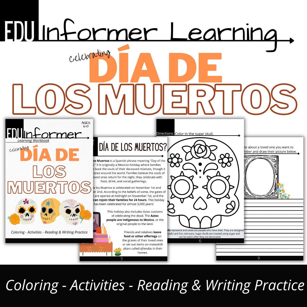 Dia De Los Muertos Workbook: Elementary Activities (printable & Digital ...