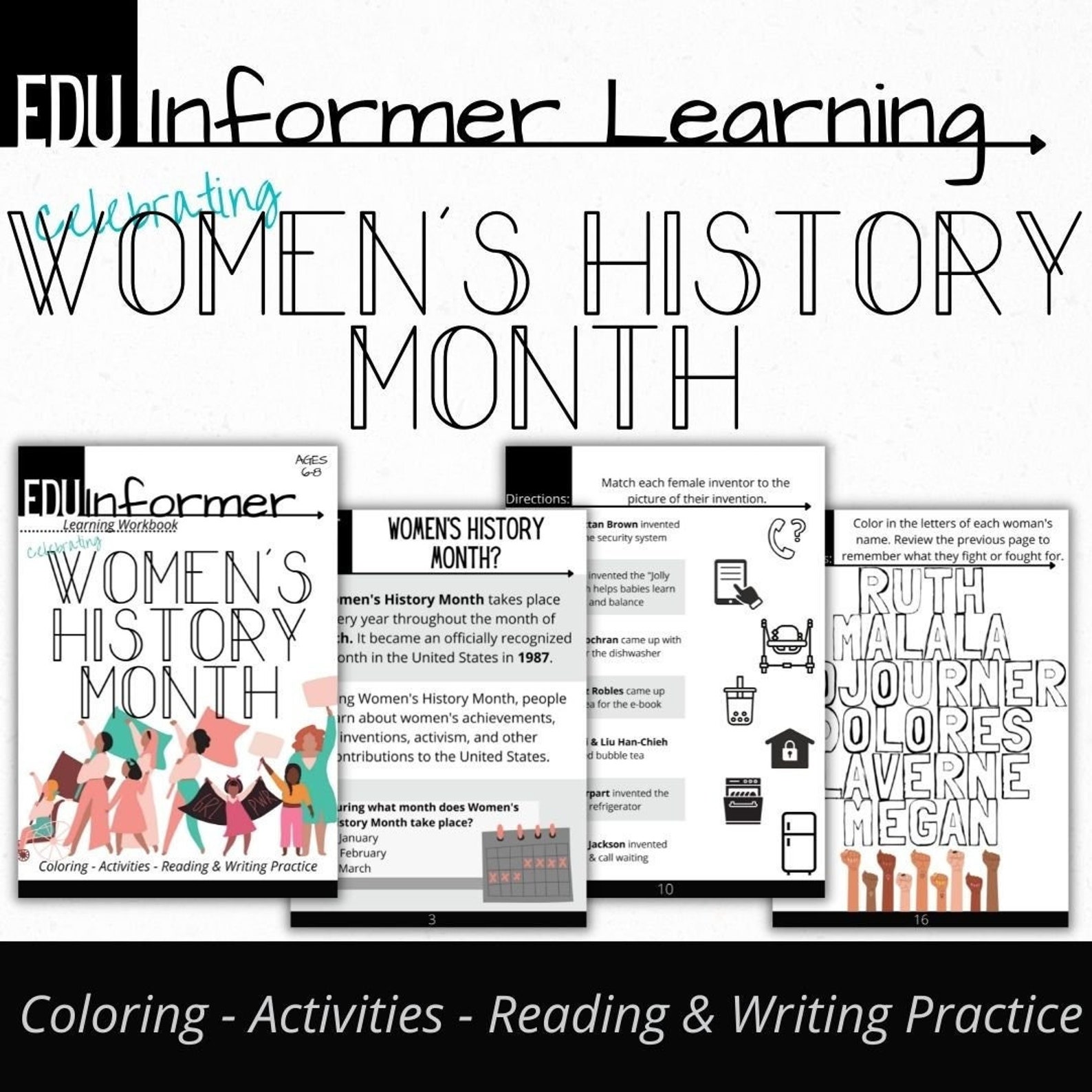 Celebrating Women's History Month, Printable and Digital Workbook ...