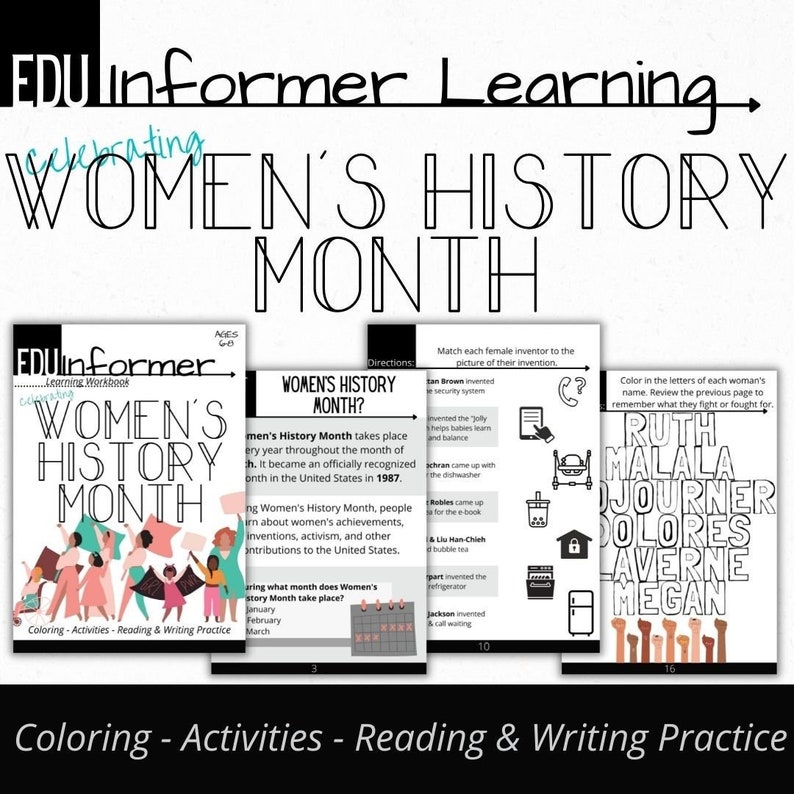 Celebrating Women's History Month, Printable and Digital Workbook ...