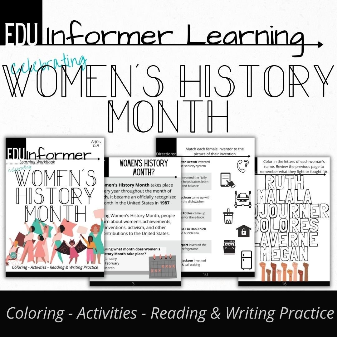 Celebrating Women's History Month, Printable and Digital Workbook ...
