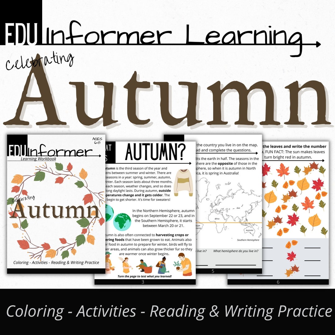 Celebrating Autumn, Printable and Digital Workbook, Homeschool and ...