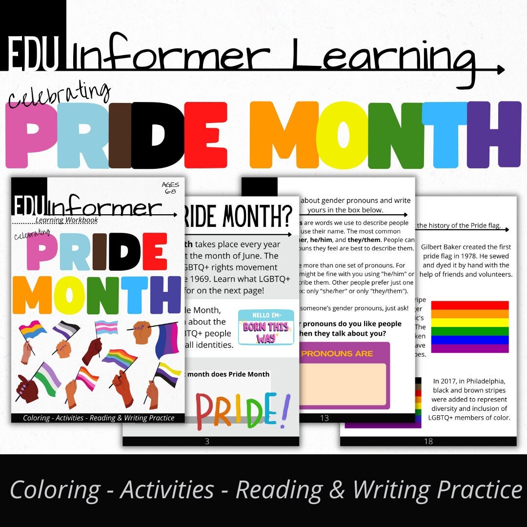 Celebrating Pride Month, Printable and Digital Workbook, Homeschool and ...