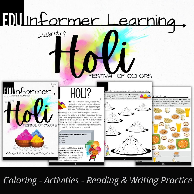 Celebrating Holi, Printable and Digital, Home and School - Etsy