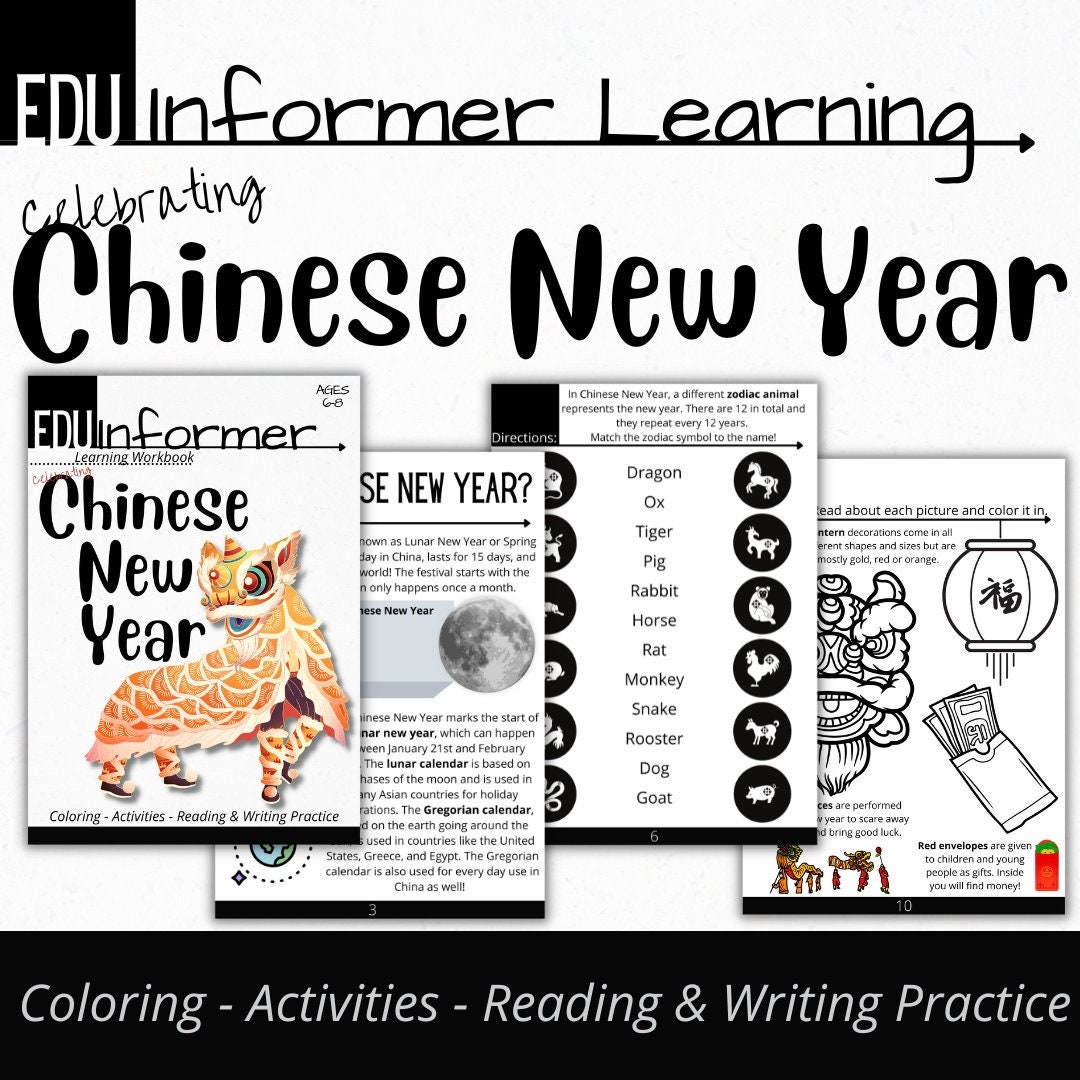 Celebrating Chinese New Year, Printable and Digital Workbook ...