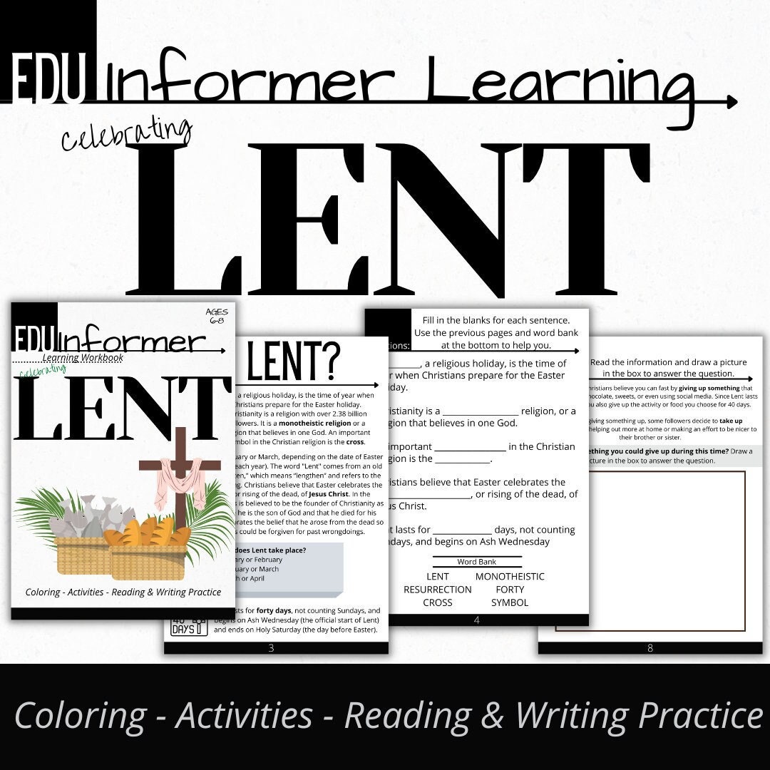 Celebrating Lent, Printable and Digital, Home and School - Etsy