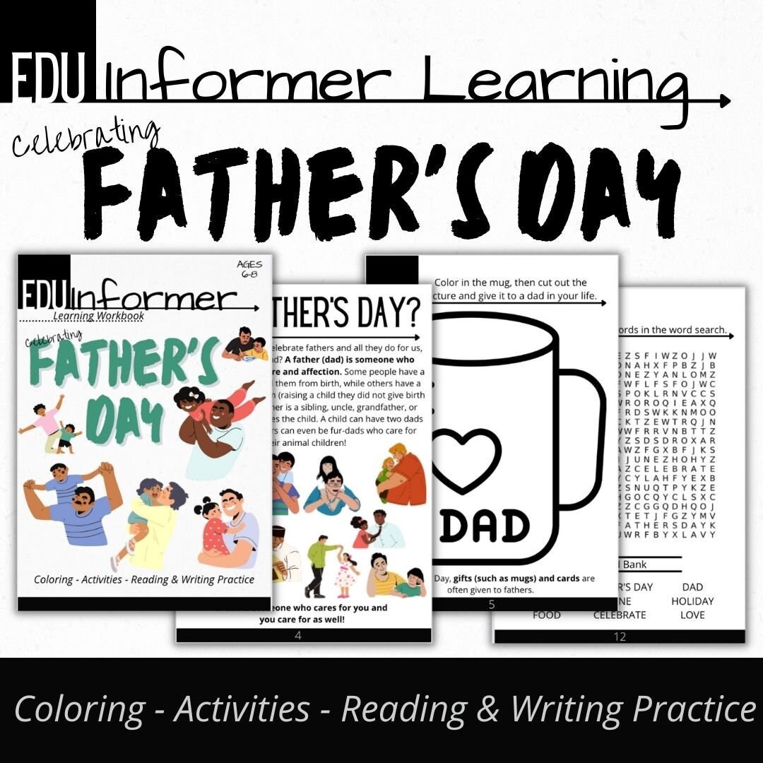 Celebrating Father's Day, Printable and Digital Workbook, Homeschool ...