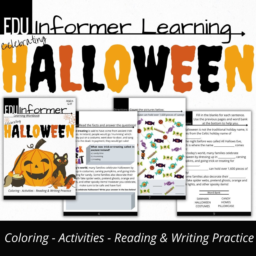 Celebrating Halloween, Printable and Digital Workbook, Homeschool and ...