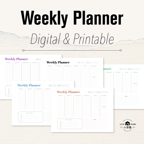 Digital Weekly Planner 2022 2023 Printable to Do List | Etsy