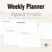 Digital Weekly Planner 2022 2023 Printable to Do List Horizontal ...