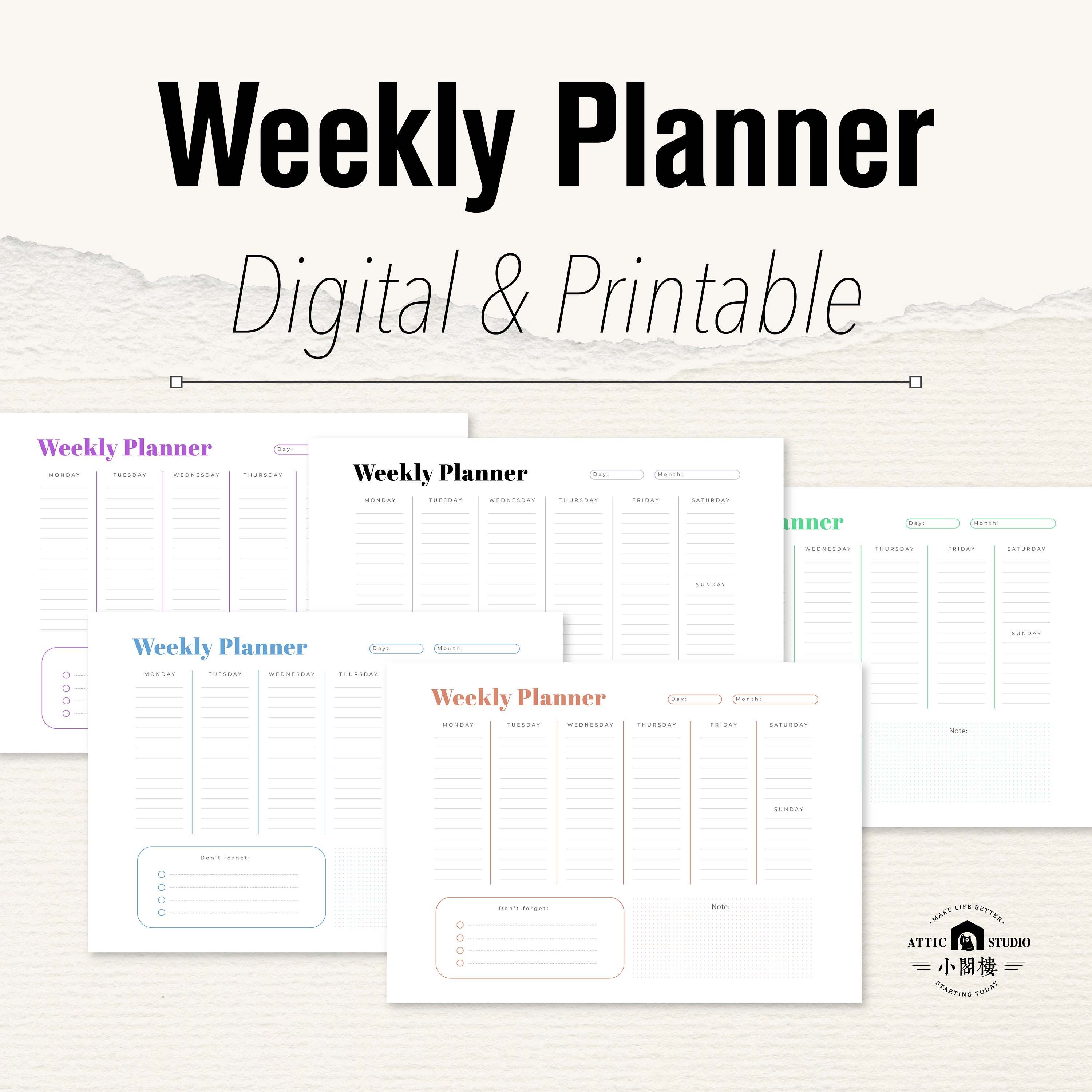 Digital Weekly Planner 2022 2023 Printable to Do List - Etsy