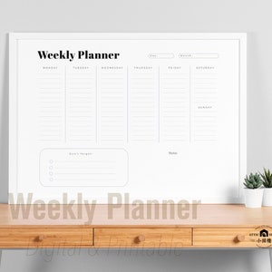 Digital Weekly Planner 2022 2023 Printable to Do List Horizontal ...