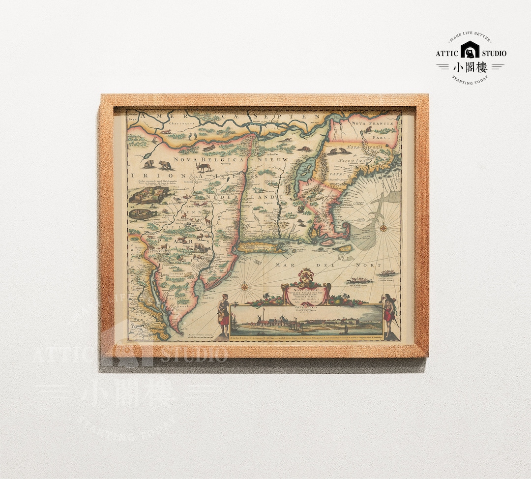 1655 Map of America New England St. Lawrence River to the - Etsy