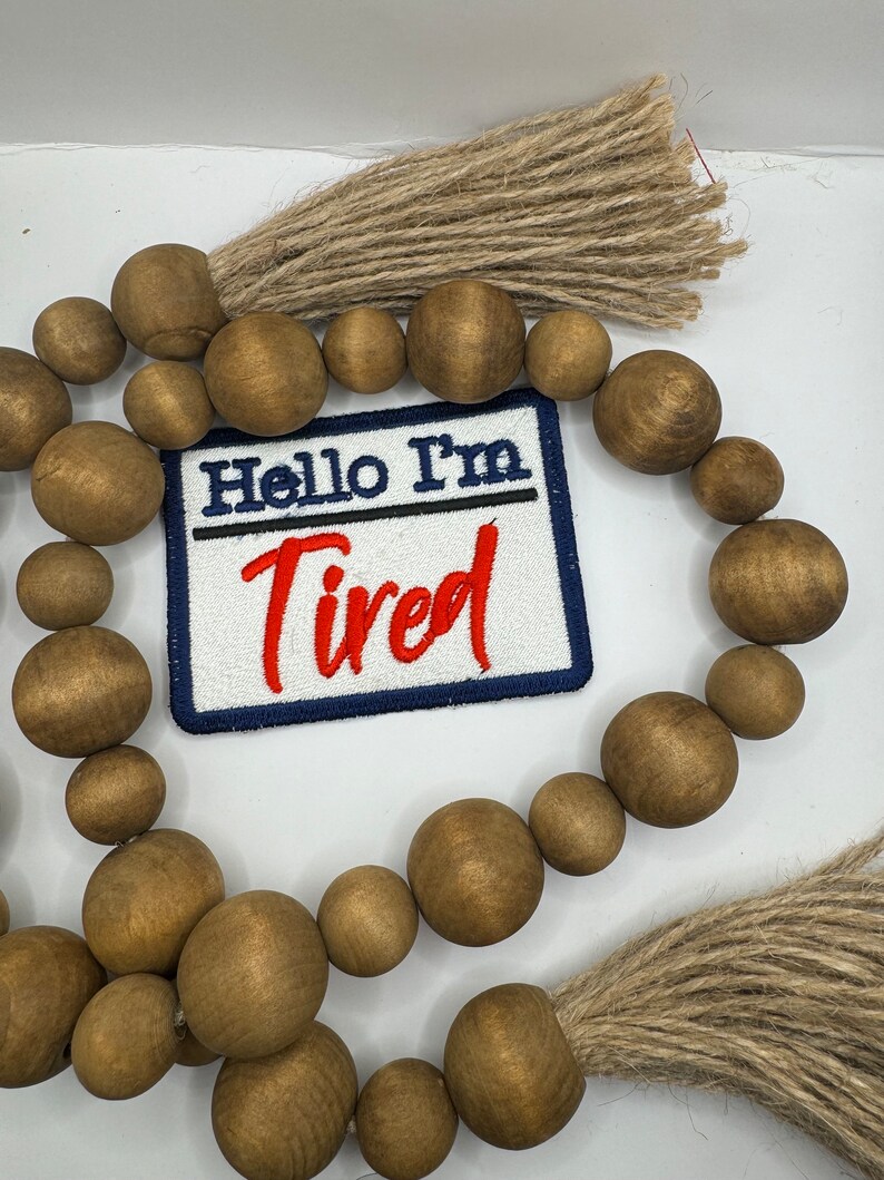 Hello I’m Tired Nametag Patch, Nametag Patch, Hat Patch, Bandana Patch ...