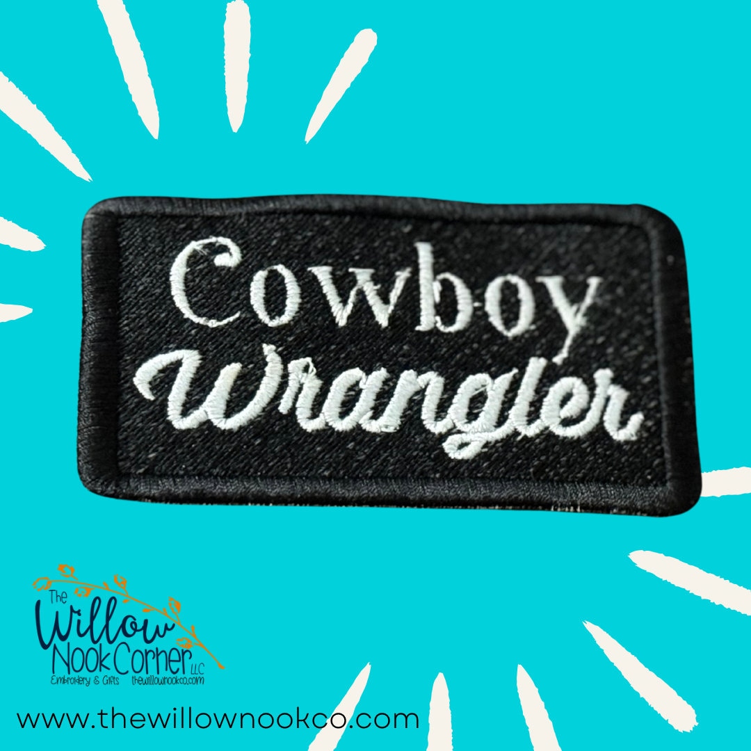 Cowboy Wrangler Patch, Iron-on Patch, Patches for Hats, Trucker Hat ...