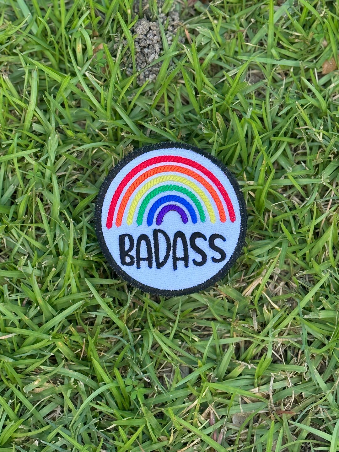 Badass Rainbow Patch, Circle Patch, Iron-on Patch, Patches for Hats, Trucker Hat Patches ...