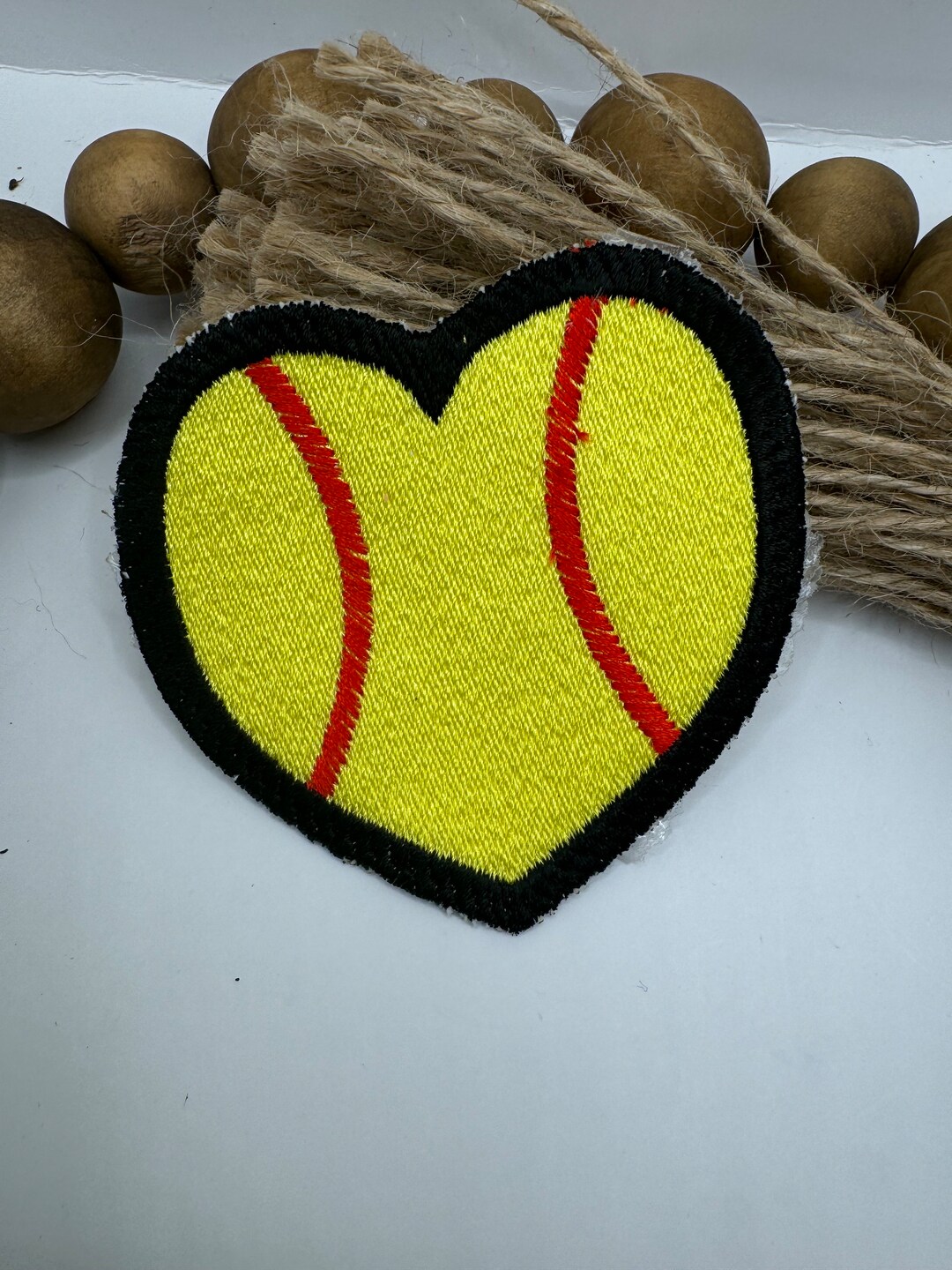 Heart Softball Patch, Iron-on Patch, Patches for Hats, Trucker Hat ...