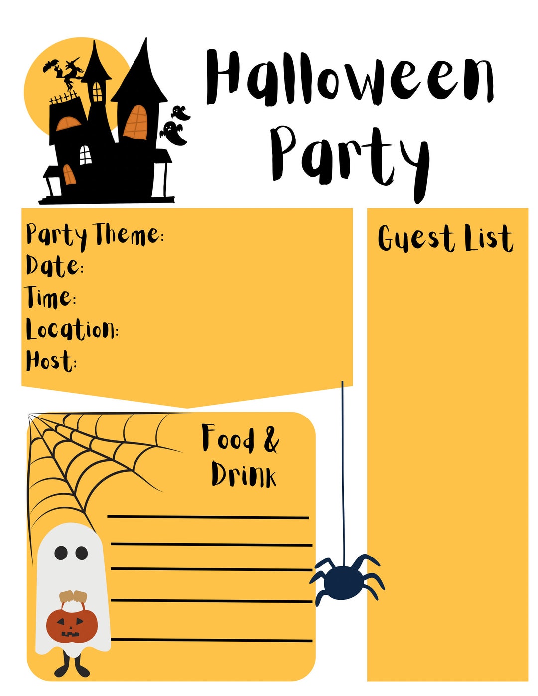 Simple Halloween Party Planner - Etsy