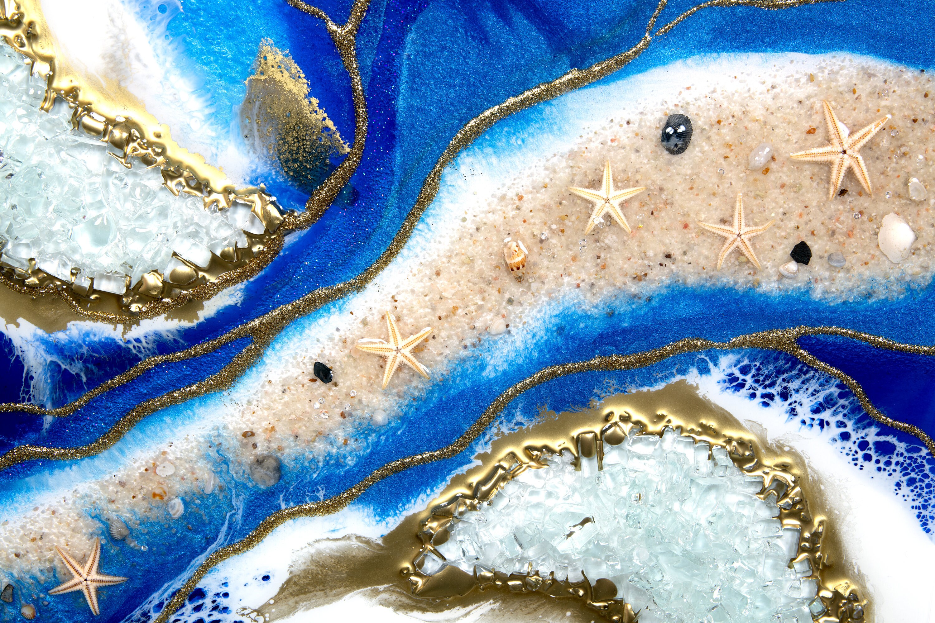 Resin Geode Art, Ocean Art, Epoxy Resin Art Aqua Di Sabbia - Etsy