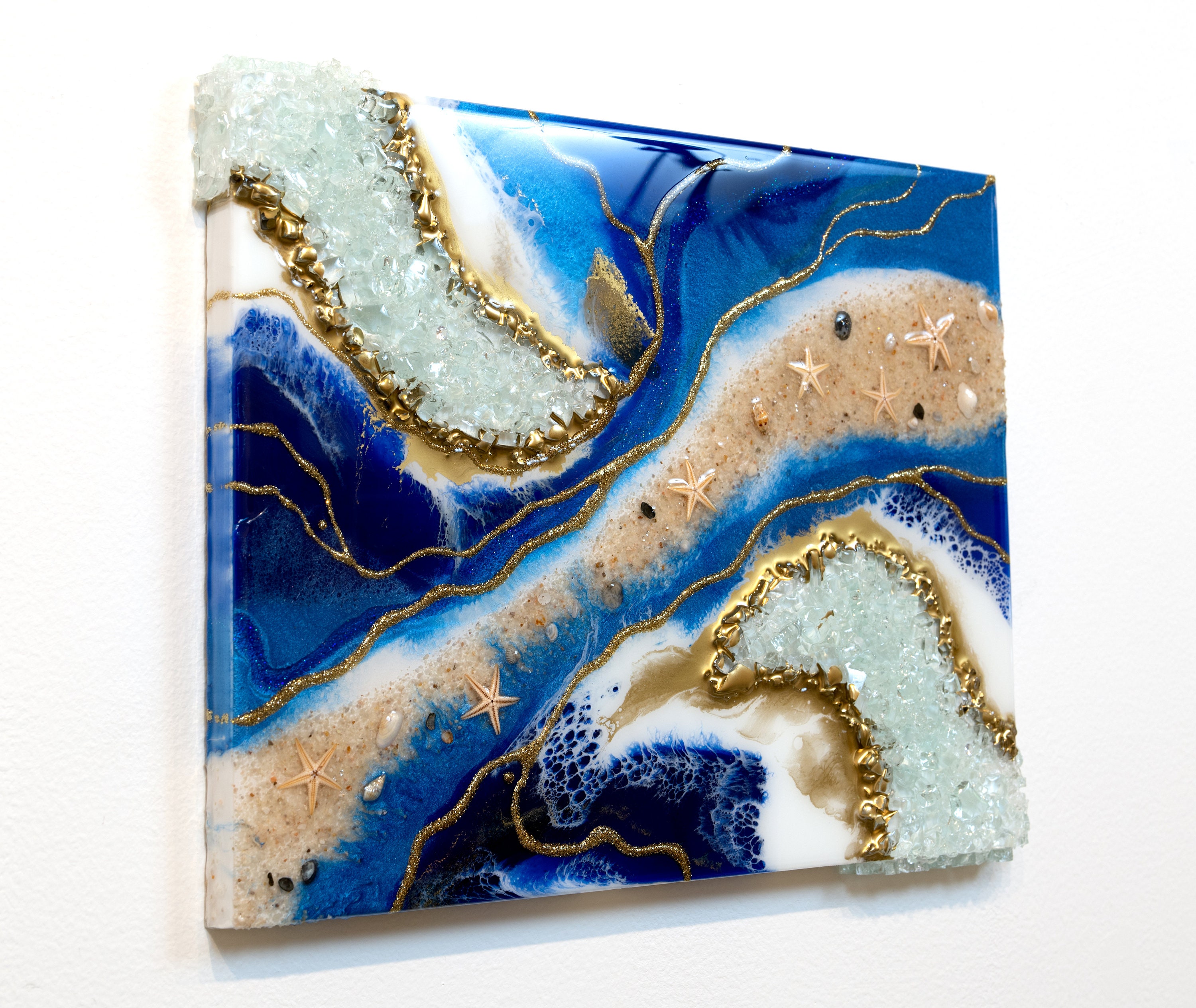 Resin Geode Art, Ocean Art, Epoxy Resin Art Aqua Di Sabbia - Etsy