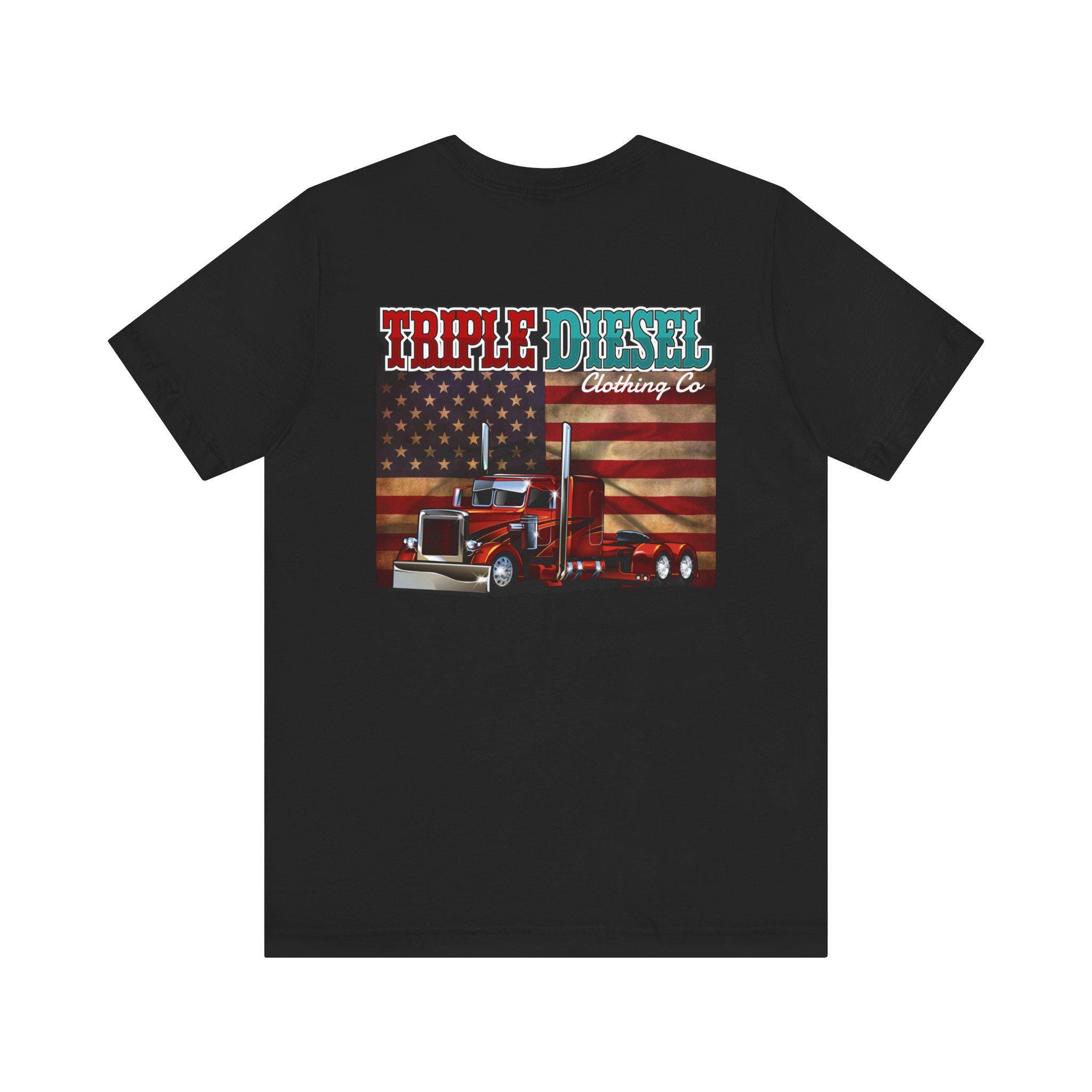 Triple Diesel Logo Red Truck American Flag - Etsy