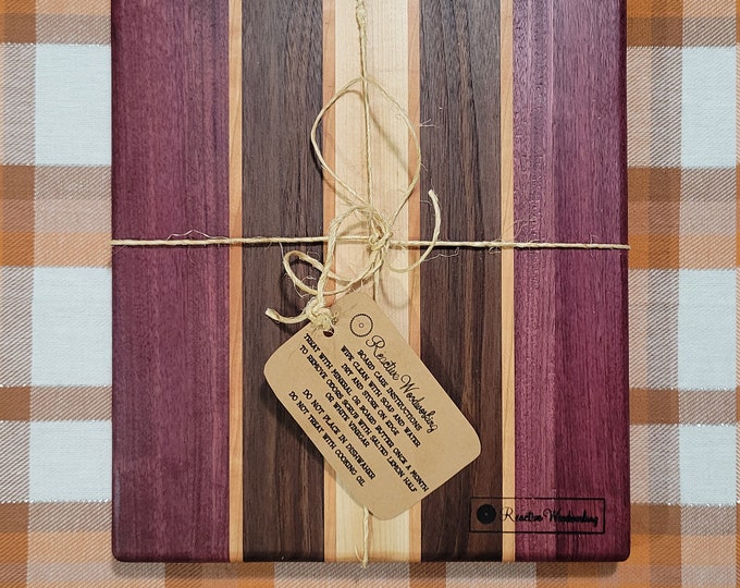 Purple Heart, Maple, Walnut, Cherry Cutting Board W/feet - Etsy