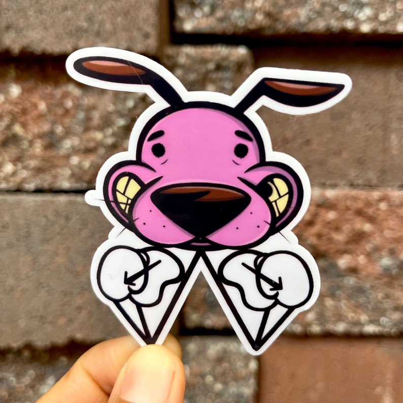 ASL courage the Cowardly Dog Sign Sticker - Etsy