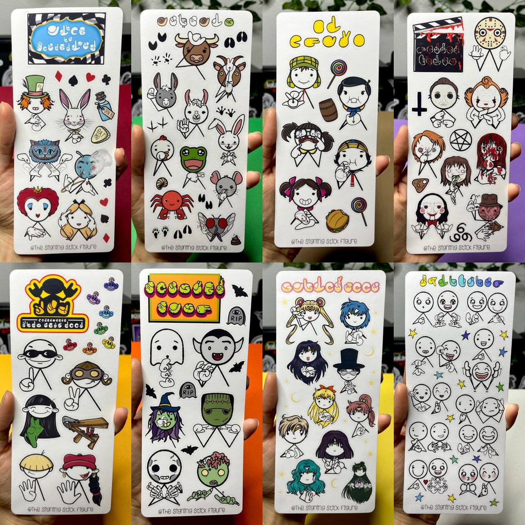 ASL Sticker Sheets Alice in Wonderland/ Animals/ El Chavo/ Horror Films ...