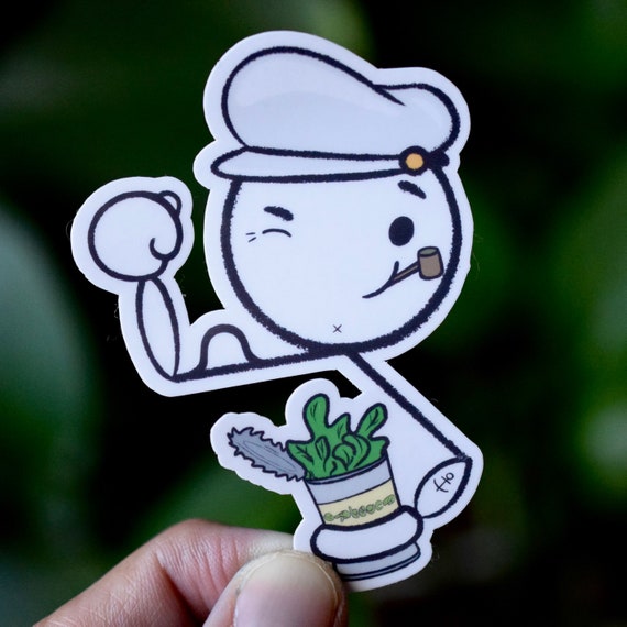 ASL spinach Popeye Signing Sticker - Etsy