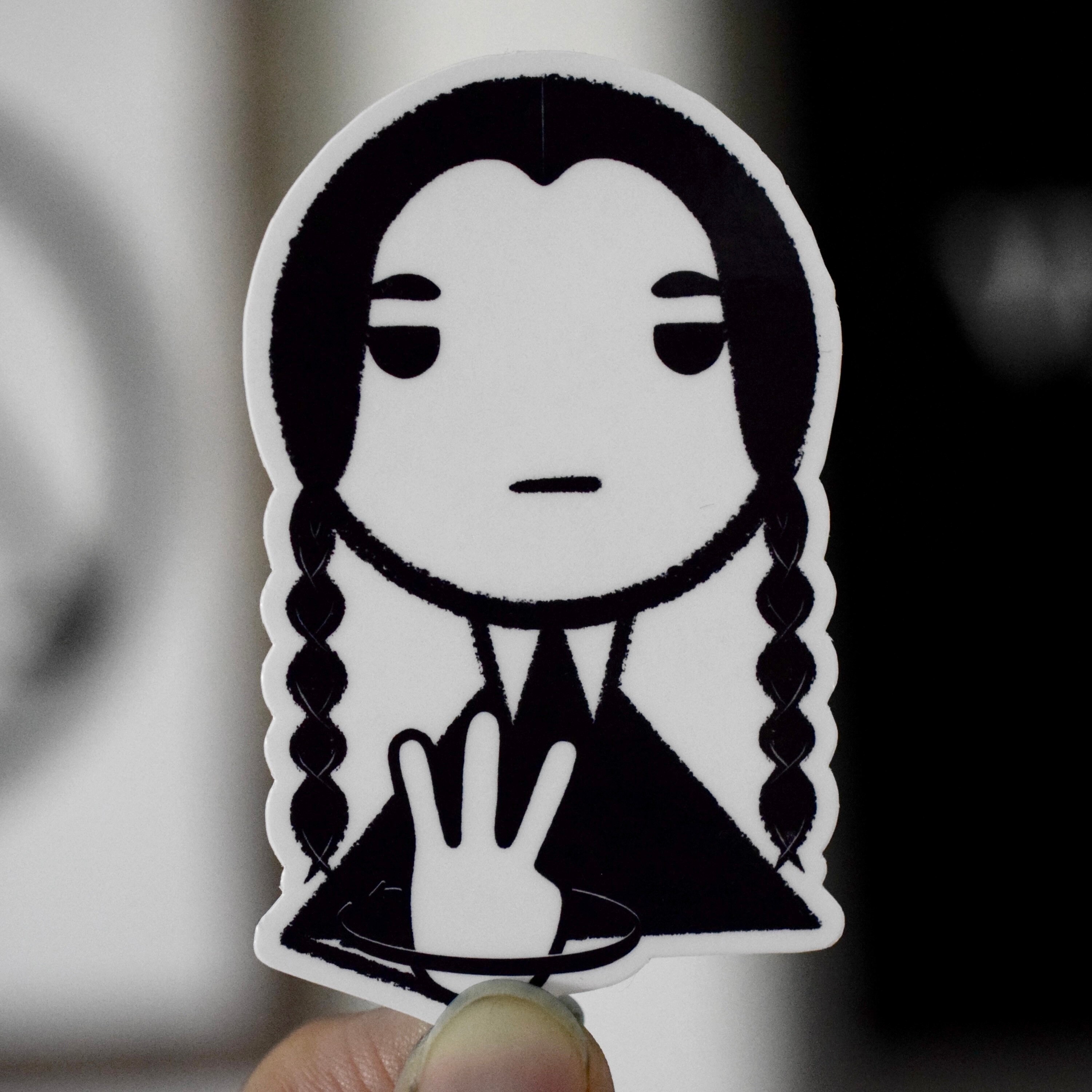 ASL wednesday Addams Sign Sticker - Etsy