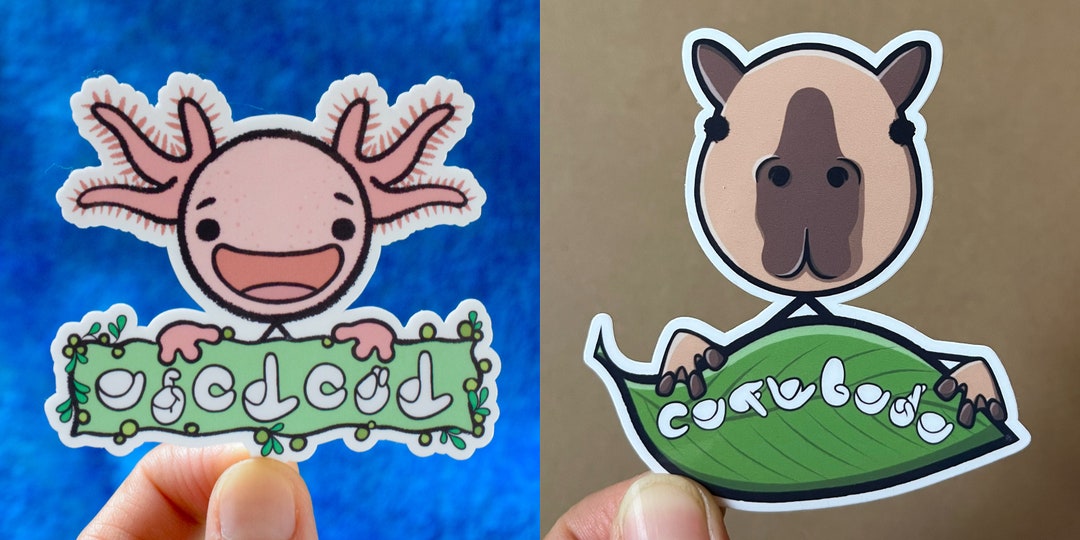 ASL Critters— "axolotl" / “capybara” Finger Spell Signing Stickers - Etsy