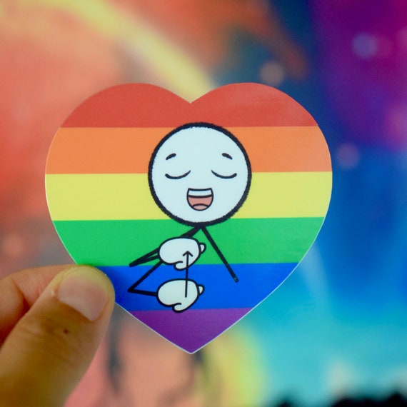 ASL proud/pride Heart LGBTQ Sign Sticker - Etsy