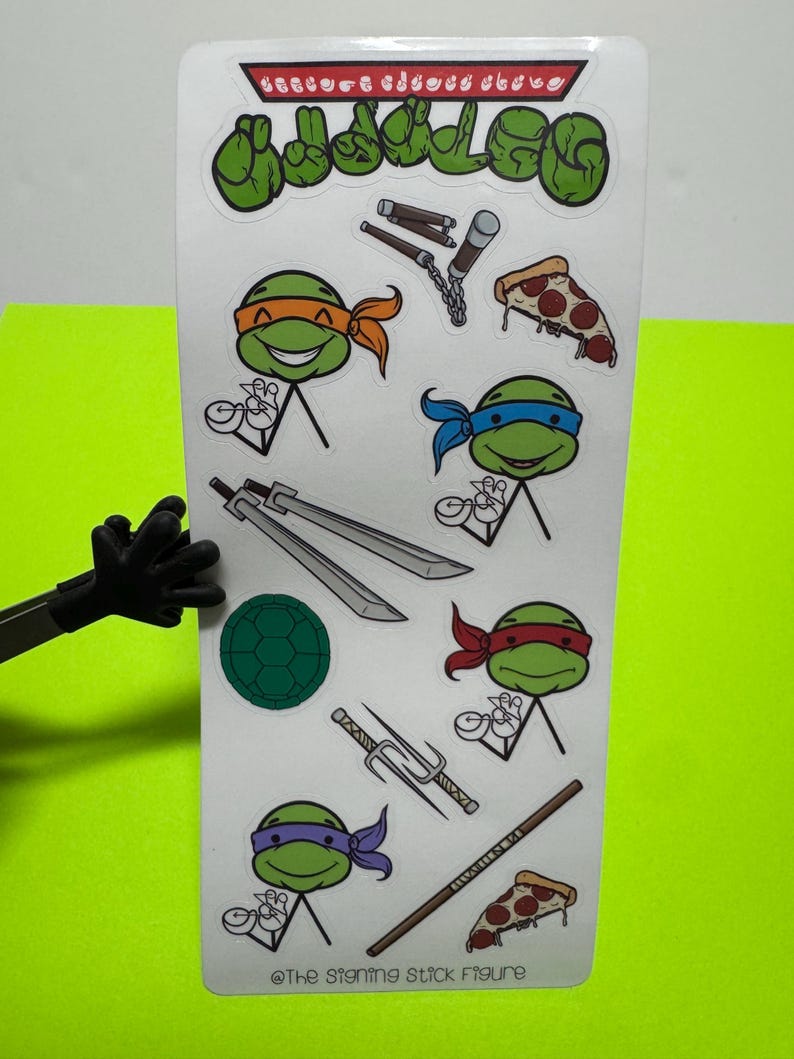 ASL Fanart TMNT— “pizza” Sign Sticker/sheet - Etsy