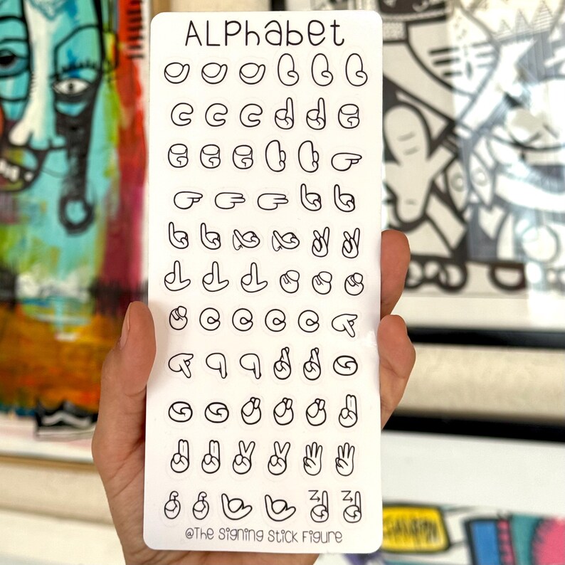 ASL Sticker Sheets— Alphabet / Numbers - Etsy
