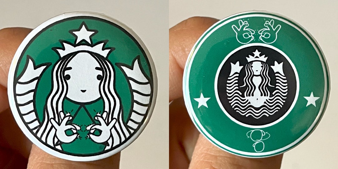 ASL starbucks / starbucks Coffee Sign Button Pin - Etsy
