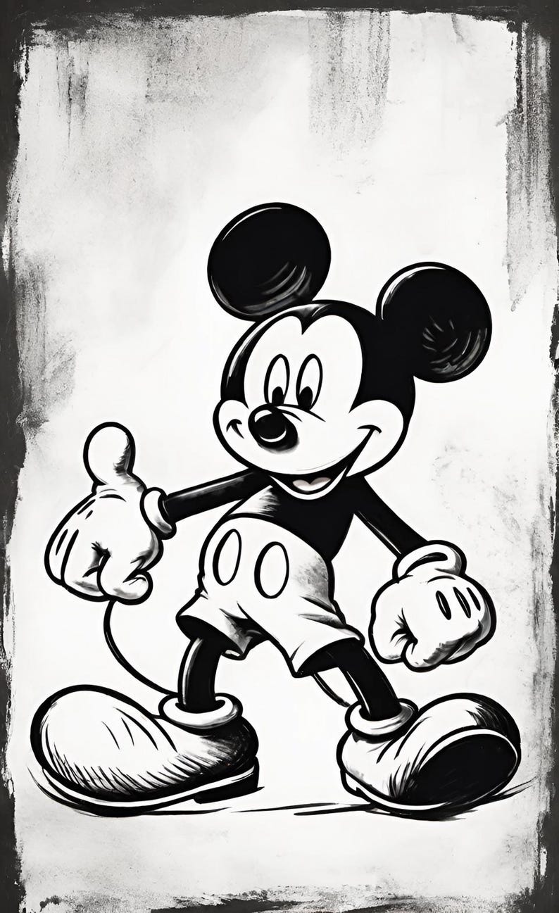 Vintage Mickey Mouse Illustrations – Retro Cartoon Digital Art Download ...