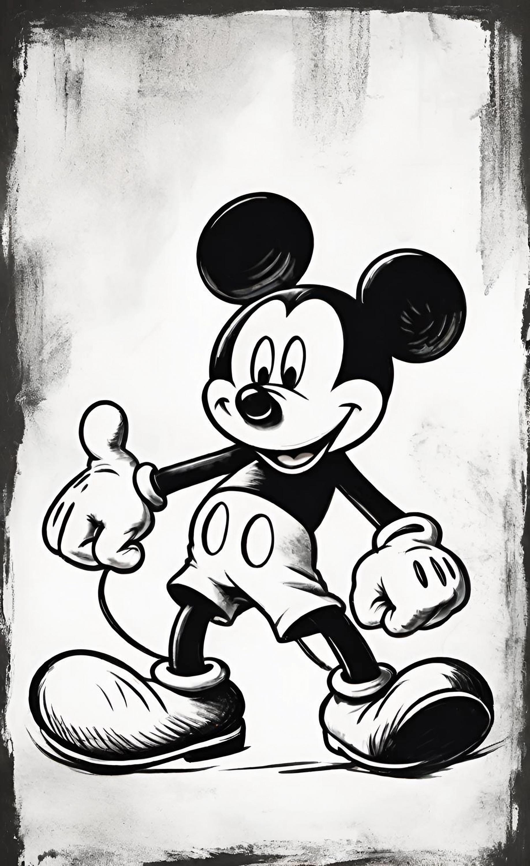 Vintage Style Mickey Mouse Illustrations/drawings/vintage Mickey Mouse ...