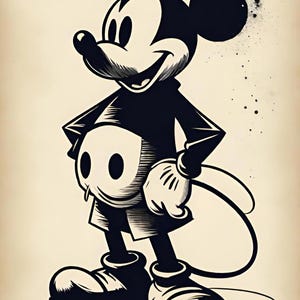 Vintage Mickey Mouse Illustrations – Retro Cartoon Digital Art Download ...