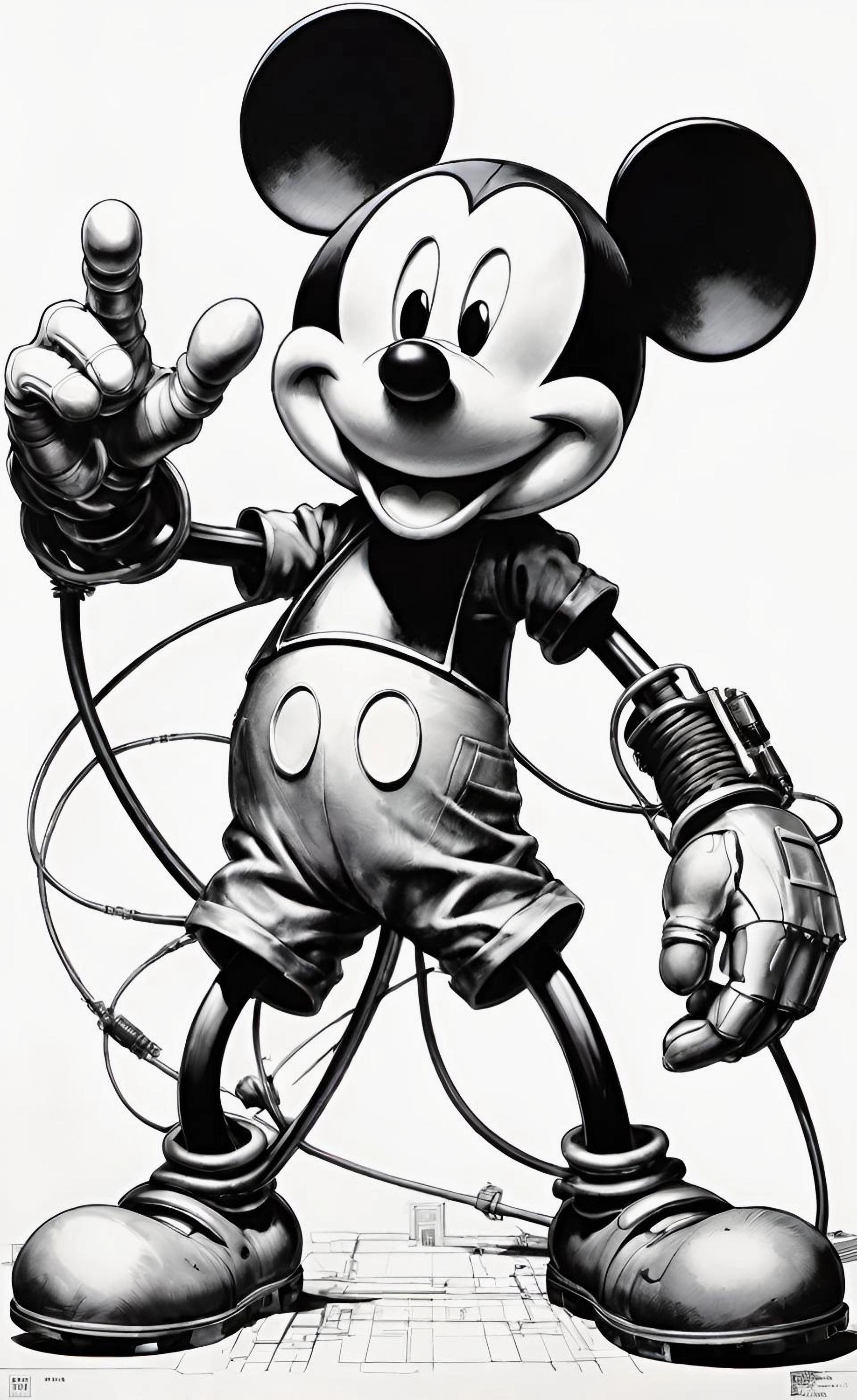 Vintage Style Mickey Mouse Illustrations/drawings/vintage Mickey Mouse ...