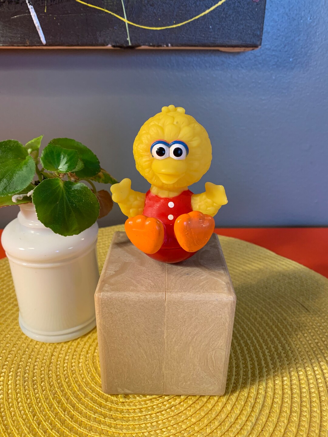 Vintage Sesame Street BIG BIRD Roly Poly Baby Toy, by Jim Hensen ...