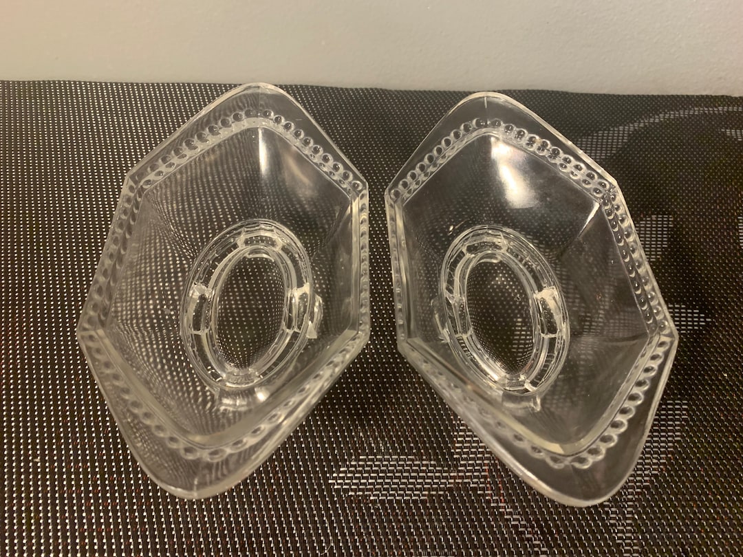 Vintage Two Clear Pressed Glass Footed Ice Cream Sundae Boats - Etsy